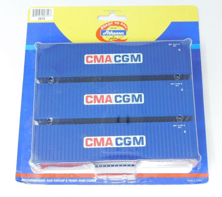 Athearn 2819 CMA/CGM 40'' Corrugated "Dry Box" Container (Pack of 3 ...