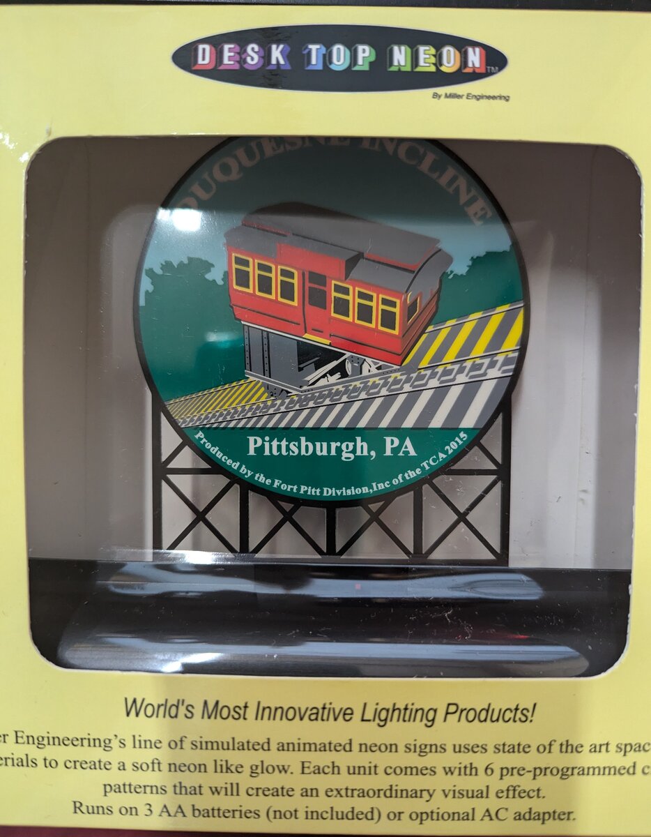 Miller Engineering 1006 Desk Top Neon Duquesne Incline Animated Sign ...