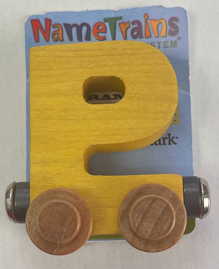 Maple Landmark Inc. 100160 NameTrains "P" Yellow Wooden Letter Car – Trainz