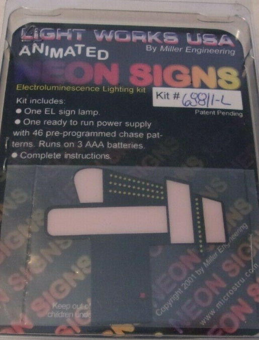 Miller Engineering 68811-L HO Scale Animated Hotel Neon Sign (Left) Ki ...