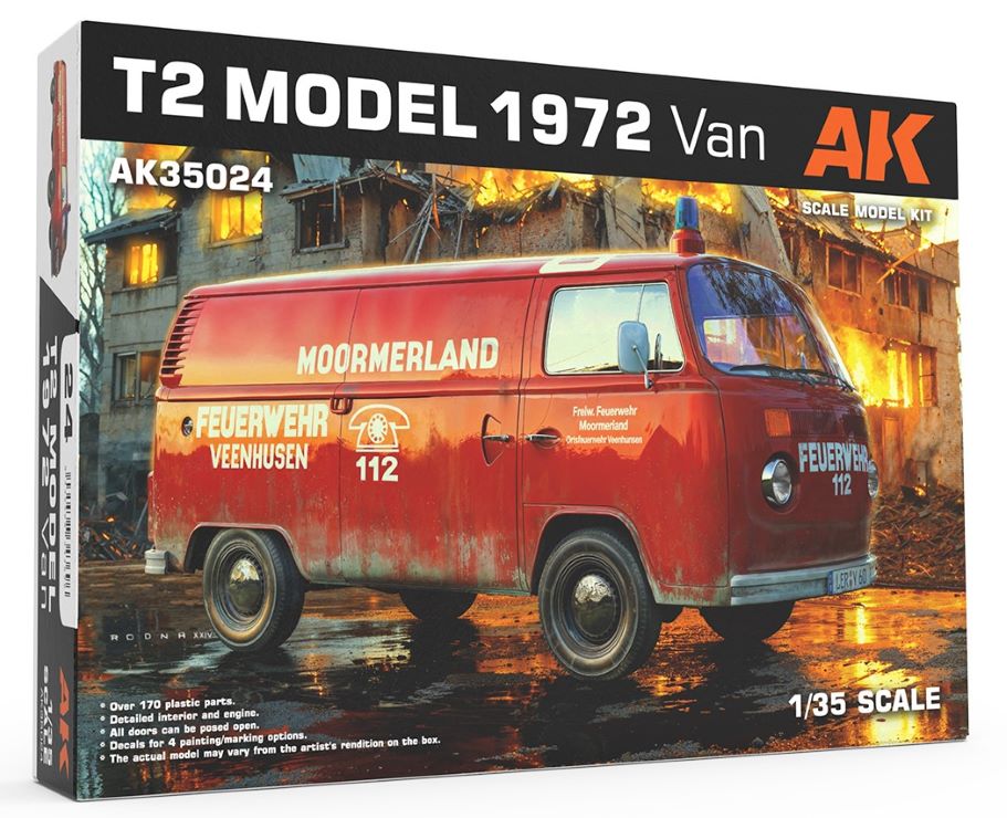 AK Interactive AK35024 1:35 1972 T2 Model Van Plastic Model Kit – Trainz