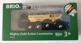 Brio World 33630 Wooden Railway Mighty Gold Action Locomotive – Trainz