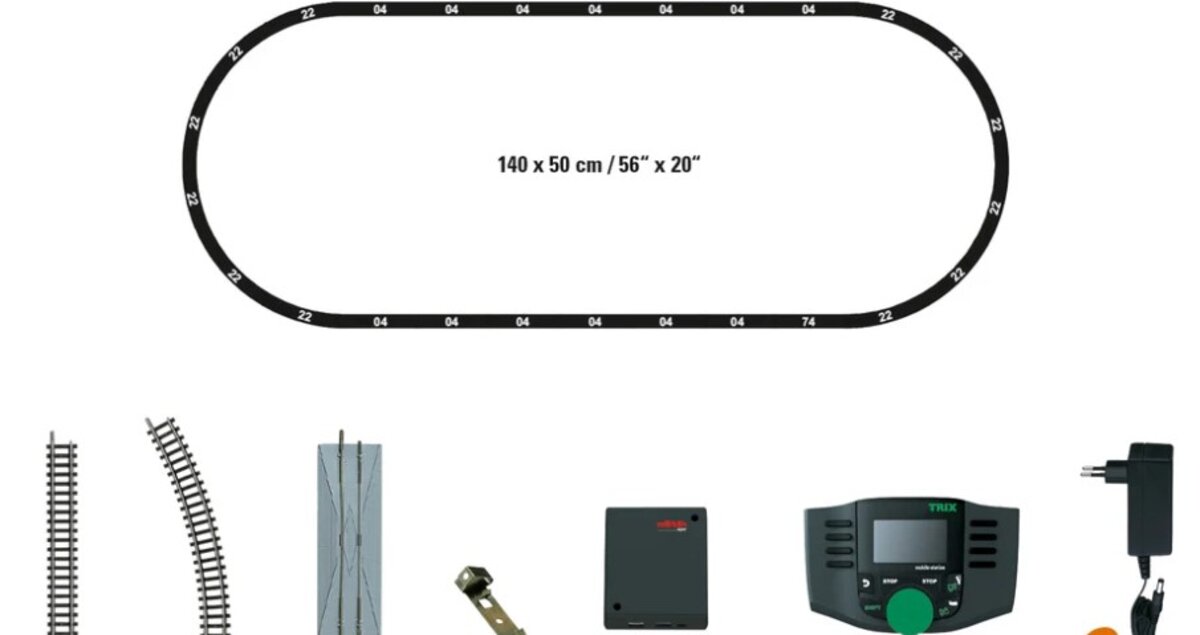 Trix 11100 N Scale Minitrix Digital Start Track Starter Kit – Trainz