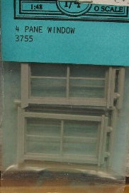 Grandt Line 3755 O - 1/4" Scale 4 Pane Window 30" X 57" – Trainz