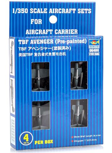 Trumpeter 06408 1:350 TBF Avenger Torpedo Attack Aircraft Kit (Set of ...