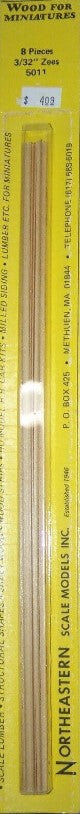 Northeastern Scale Models 5011 Wood Strips for Milled Siding 3/32" (8 ...