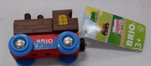 Brio 33841 Wooden Brown, Red, & Blue Engine Train Car – Trainz