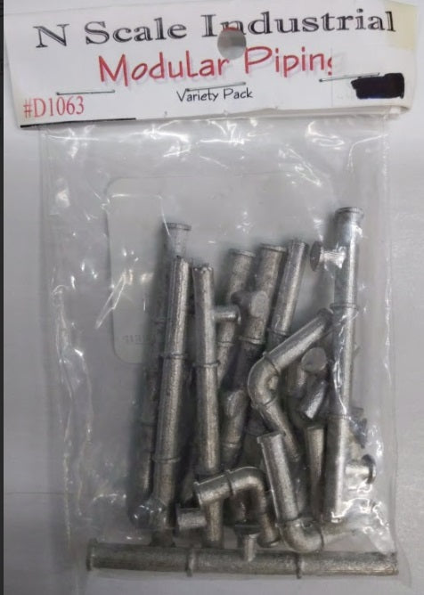 Model Tech Studios D1063 N Scale Modular Piping Variety Pack – Trainz