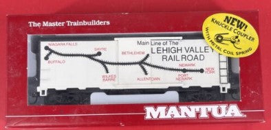 Mantua 734-527 HO Lehigh Valley Steel Box (Black Ladder) Boxcar – Trainz