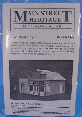 Main Street Heritage 104 HO Scale River Road Surplus Structure Buildin ...