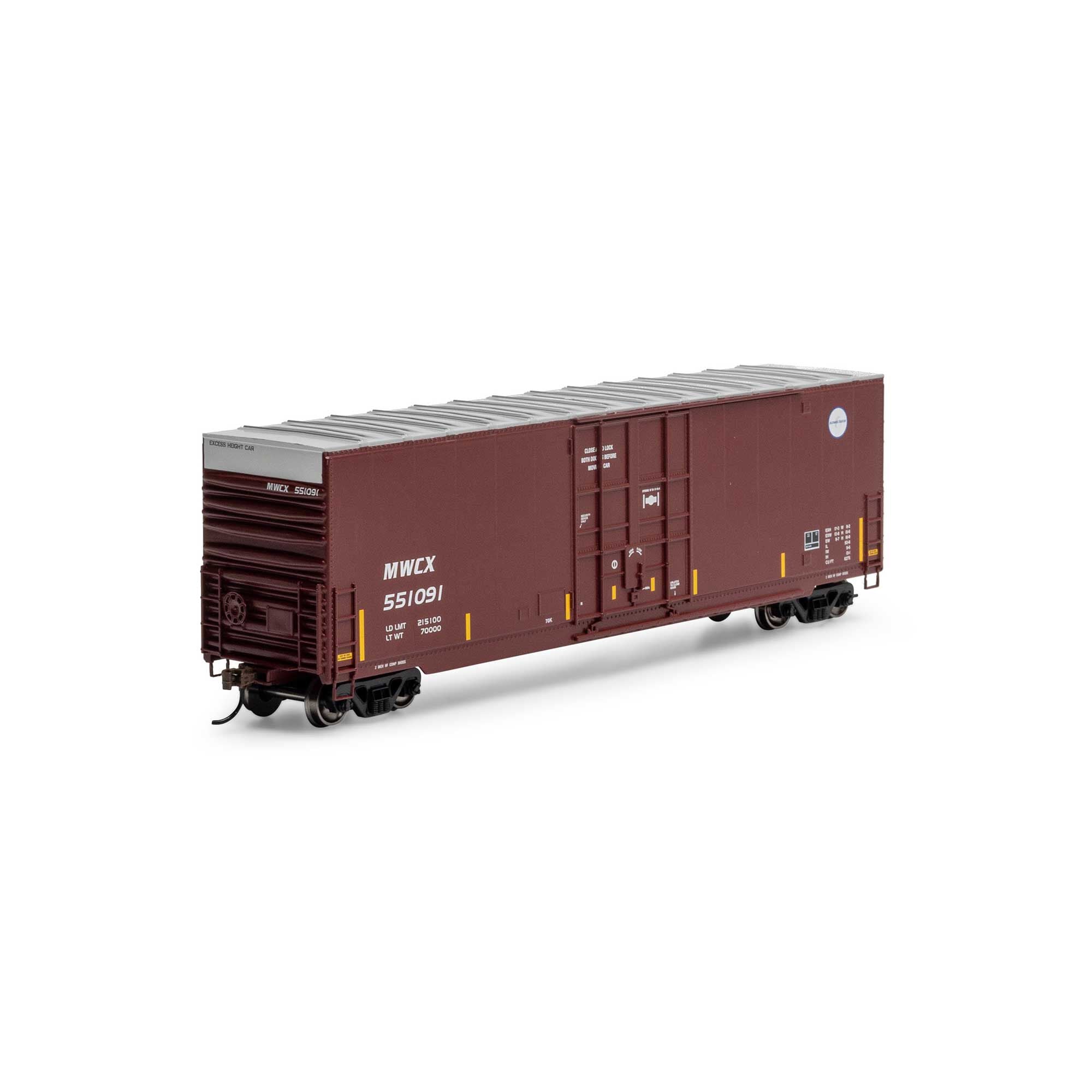 Roundhouse RND-1183 HO MWCX 50' High-Cube Smooth Side Boxcar #551091 ...