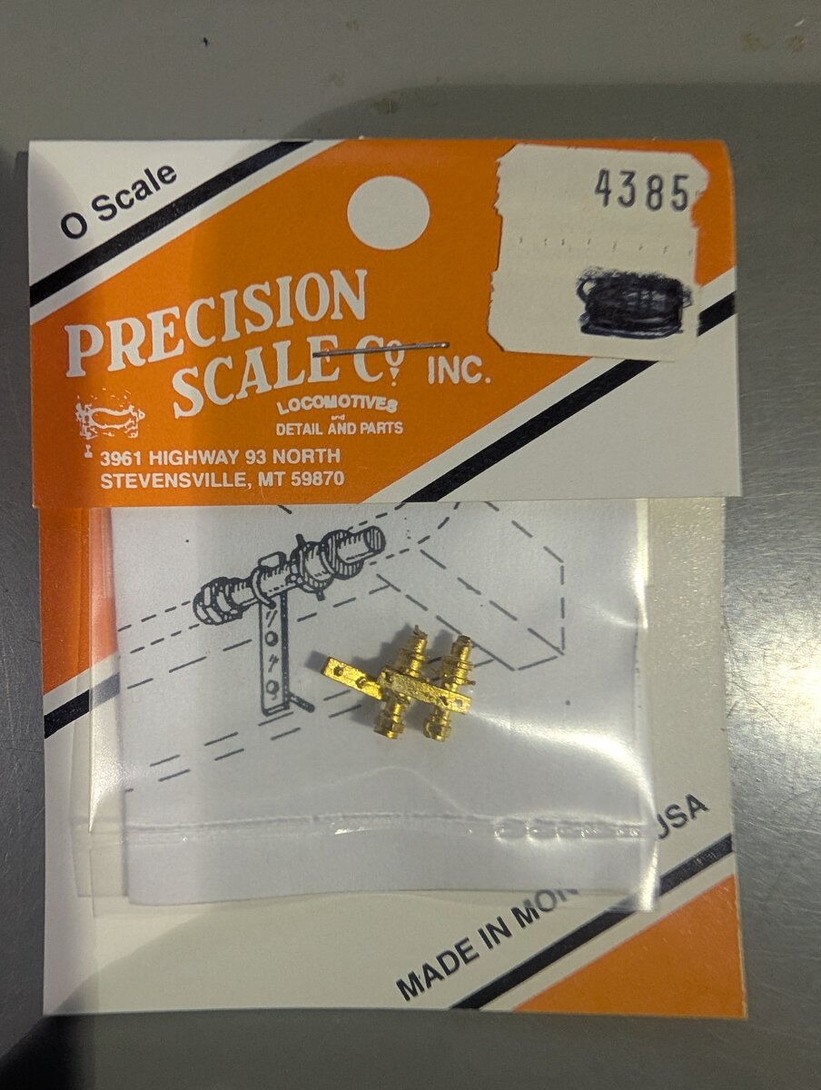 Precision Scale Co. 4385 O Scale Connection, Water Line, w/Bracket & C ...
