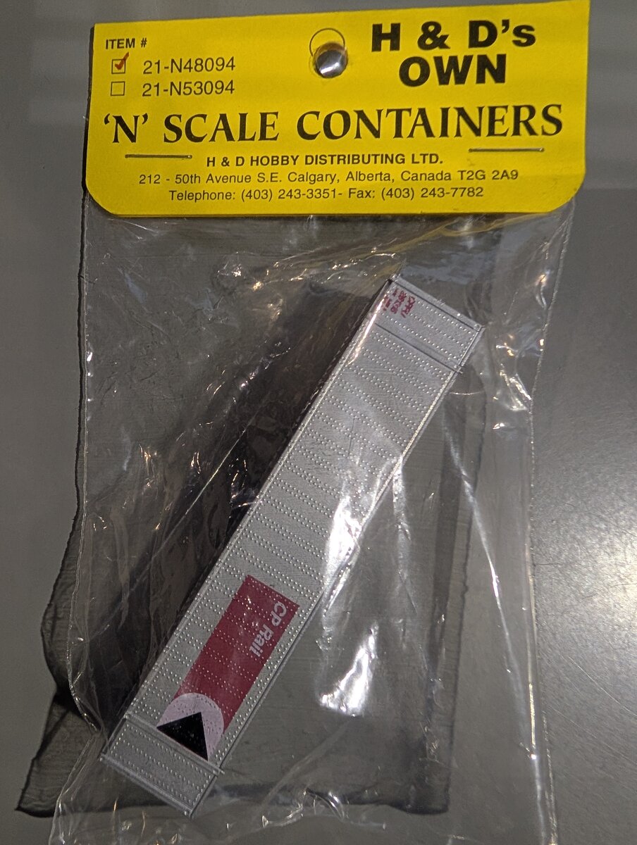 H & D Hobby Distributing 21-N48094 N Scale CP Rail Silver Container ...