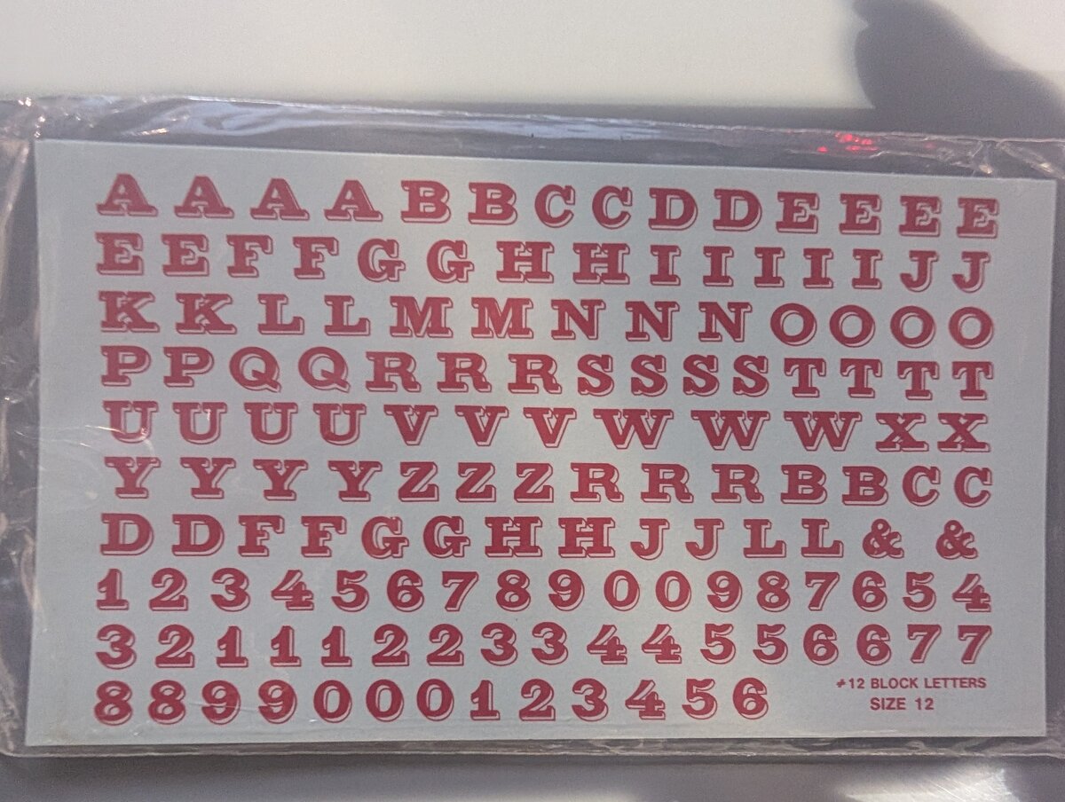 Walthers 812416 Block Letters w/Outline (#12) R16 Alphabets Decal Set ...