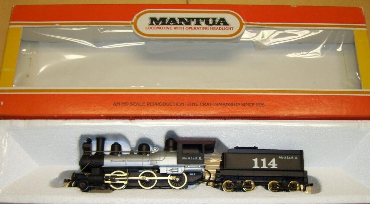 Mantua 114 HO Scale Mogul Loco & Tender 2-6-0 #114 Steam Locomotive Ki ...