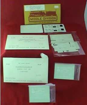 Middle Division HSG-1 HO Pennsylvania Railroad Decal Set White & Black ...