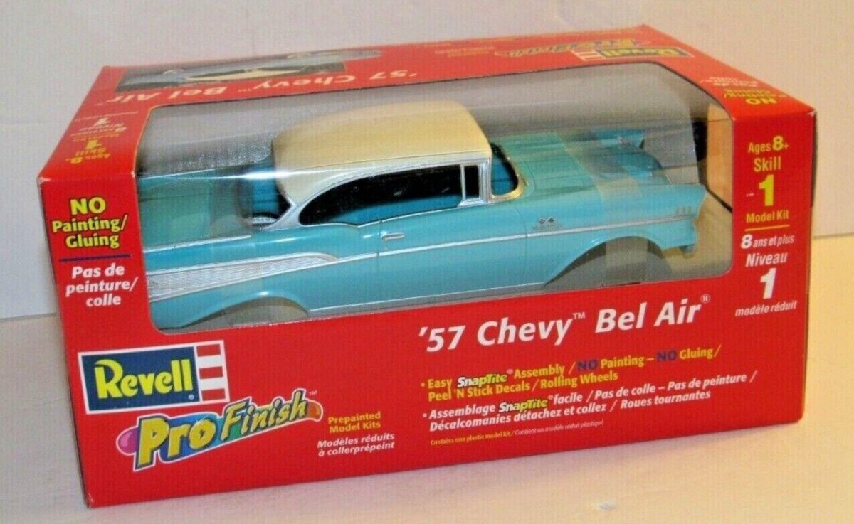 Revell 85-1345 1:25 Scale Pro Finish '57 Chevy Bel Air Plastic Model K ...