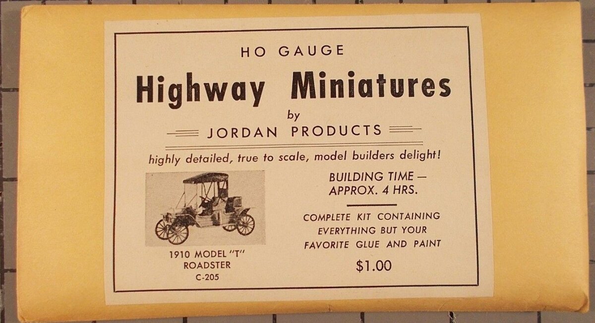 Jordan Products C-207 HO Gauge Highway Miniatures 1911 Model T Deliver ...