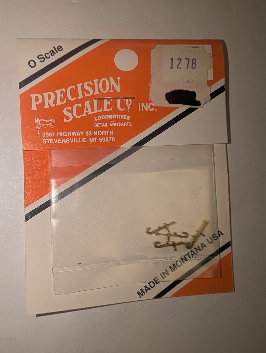 Precision Scale Co. 1278 O Scale Hooks for Rerail Frog, Outside Hung ...