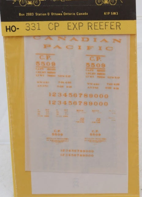 CDS Lettering HO-331 HO Scale CP Express Reefer Decals – Trainz