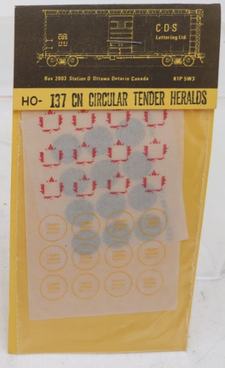 CDS Lettering HO-137HO Scale CN Circular Tender Heralds Decals – Trainz