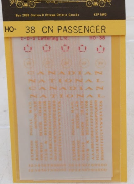 CDS Lettering HO-38 Canadian National Passenger Car Decals – Trainz