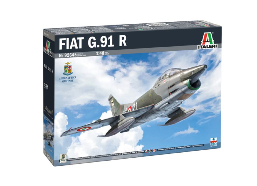 Italeri 92645 1:48 Fiat G.91 R Single-Engine Aircraft Plastic Model Ki ...