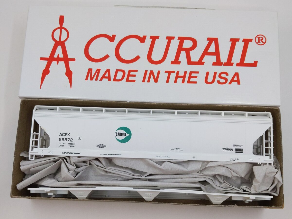 Accurail 8001 HO Cargill ACF 3-Bay Center-Flow Tank Car Kit #59872 – Trainz
