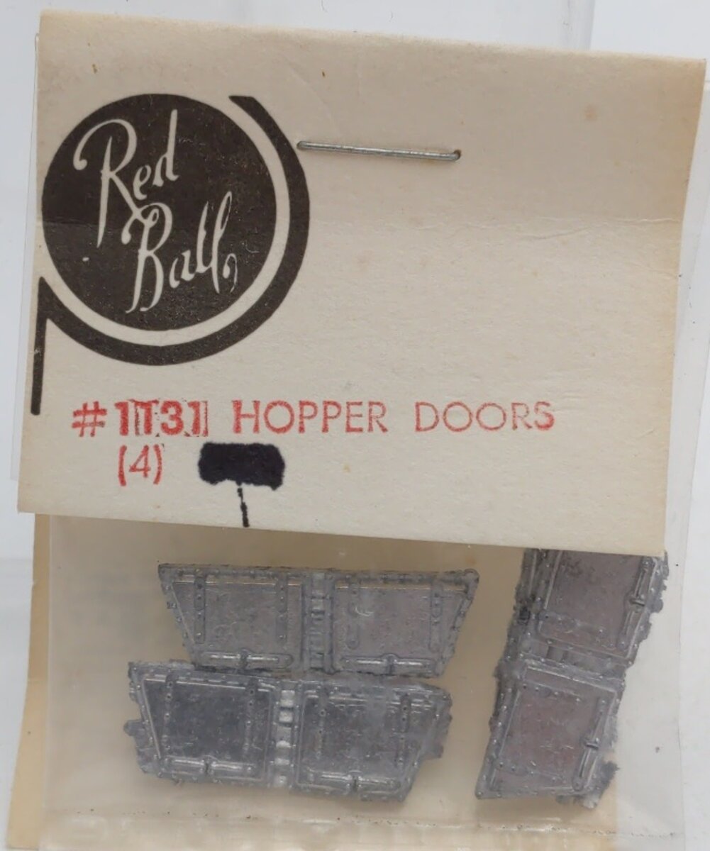 Red Ball 1131 HO Scale Hopper Doors White Metal Part (Pack of 4) – Trainz