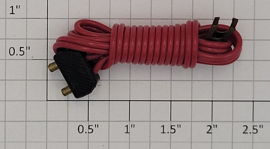 Bachmann 102RF Early Ver. Red 2 Wire Male Plug Power Cable w/ Fork Ter ...