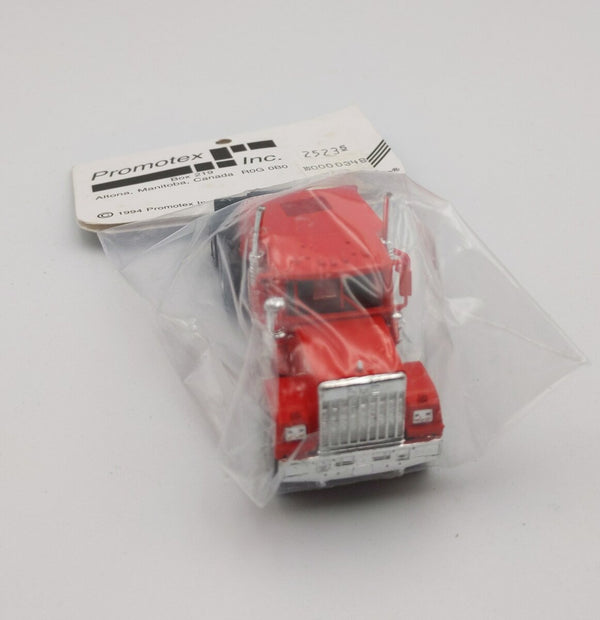 Promotex 2523 HO Scale Red Peterbilt Sleeper Cab Semi Truck – Trainz