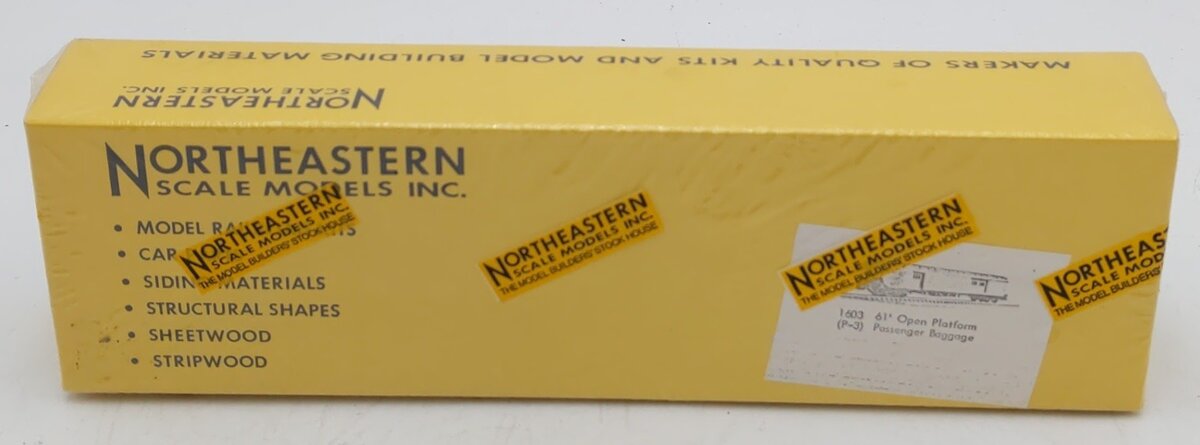 Northeastern Scale Models 1603 HO 61' Open Platform (P-3) Passenger Ba ...