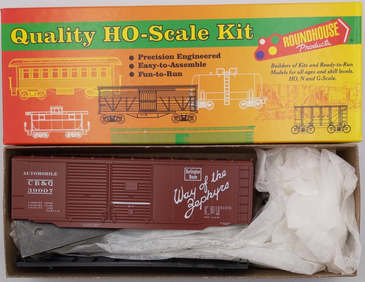 Roundhouse 10807 HO C B & Q 40' AAR Double Door Boxcar Kit – Trainz