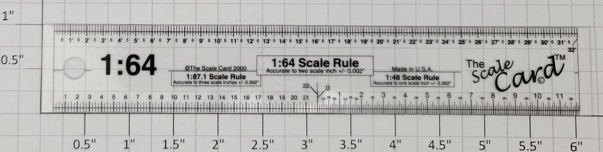 Microscale DTNT001 1:64 The Scale Card 6 Inch Scale Ruler – Trainz