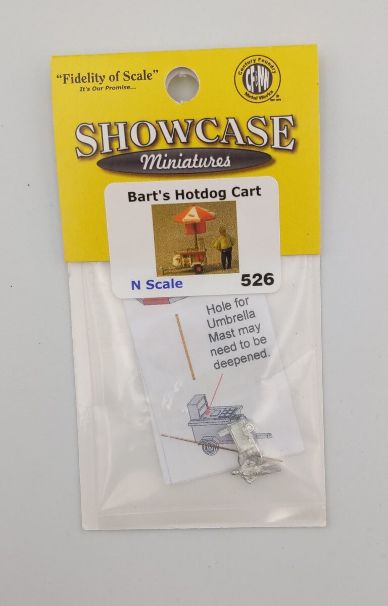 Showcase Miniatures 526 N Scale "Bart's Hotdog Cart" Resin – Trainz