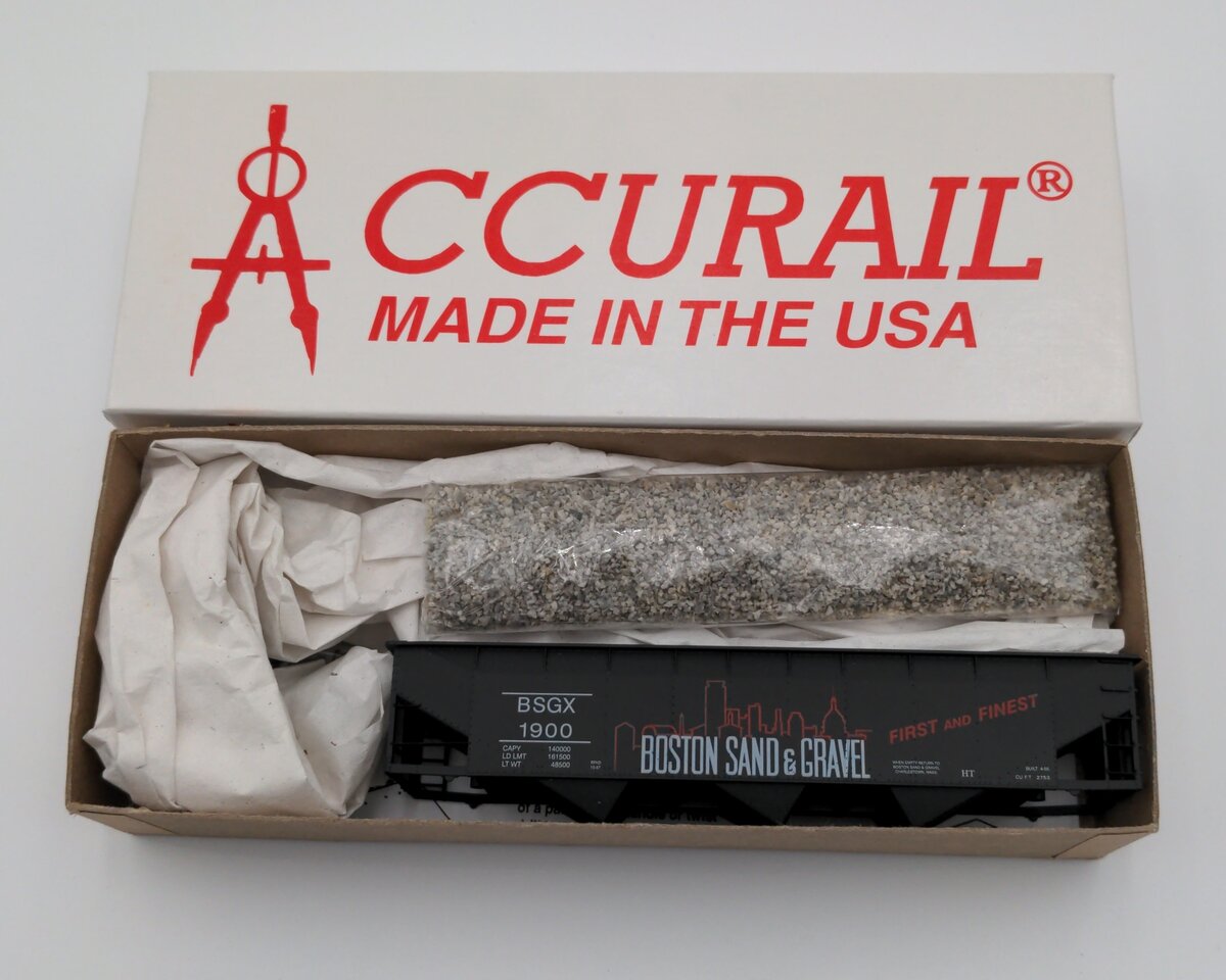 Accurail BSGX 1900 HO Boston Sand & Gravel 70 Ton Hopper Kit – Trainz