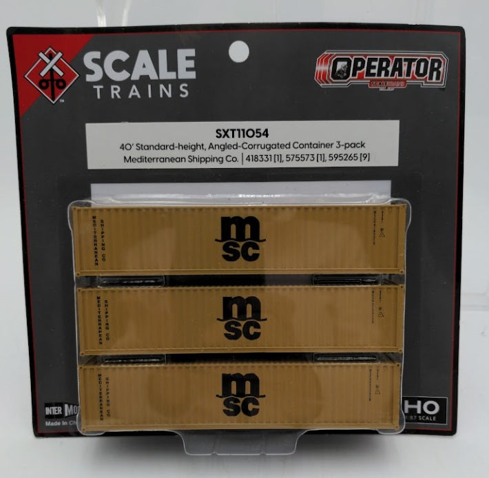 Scale Trains SXT11054 HO Scale MSC 40' Standard Corrugated Container ...