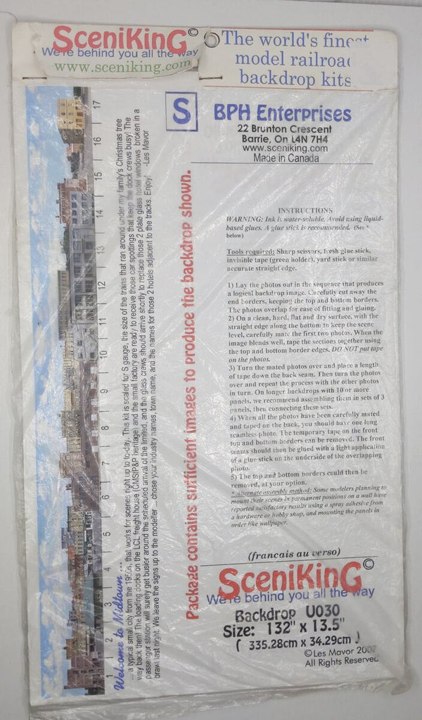 Sceniking U030 S Scale Welcome to Midtown Scene Backdrop Kit – Trainz