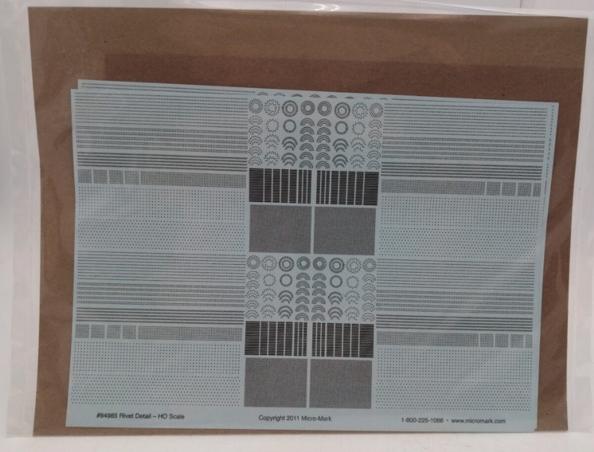 Micro-Mark 84985 HO-Scale Rivet Detail Decal Sheets (Set of 2) – Trainz