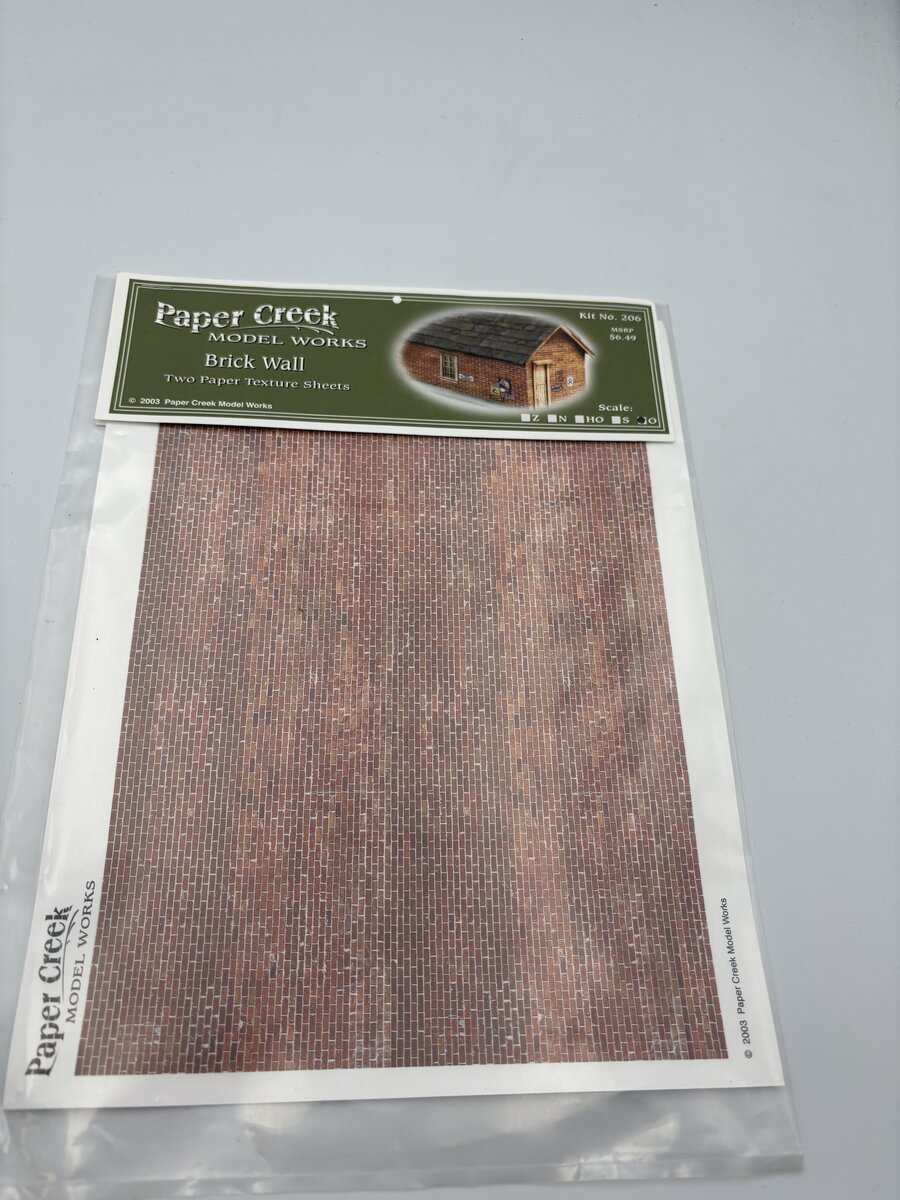 Paper Creek Model Works 206 O Brick Wall Two Paper Texture Sheets – Trainz