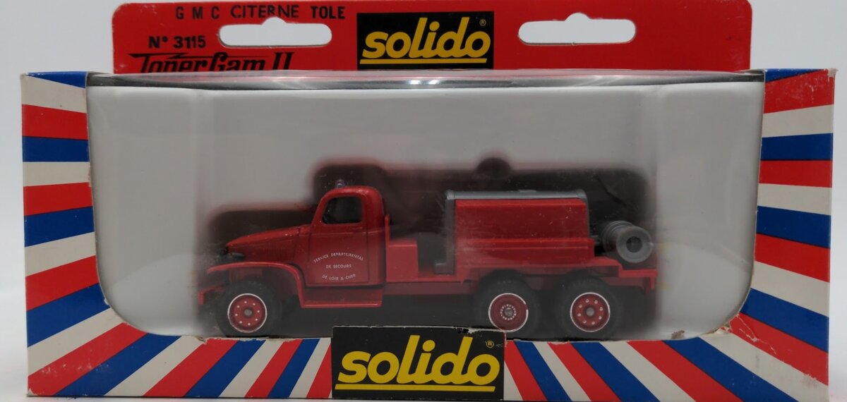 Solido 3115 1:50 Red Toner Gam II GMC Citerne Tole Fire Engine Pompier ...