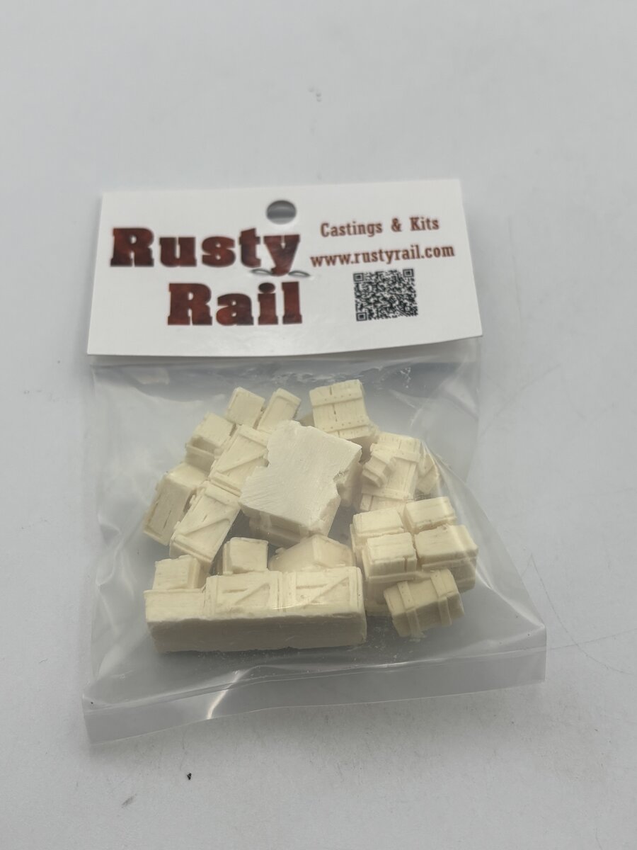 Rusty Rails HO Scale Assorted Boxes & Crates Castings Resin Kit – Trainz