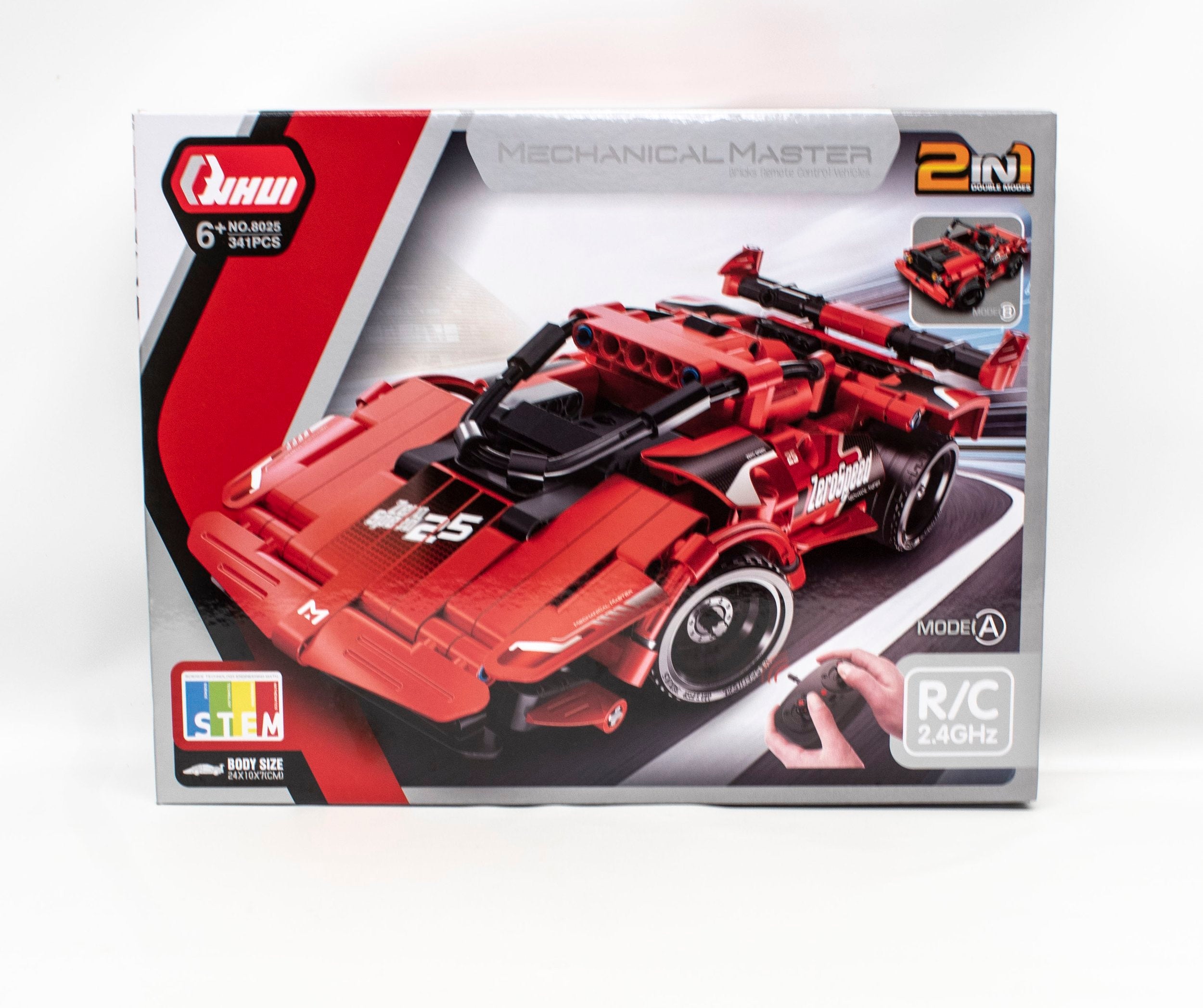 Qihui 8025 Tech Bricks 2-in-1 RC Racing Car 341 Pieces Building Blocks ...