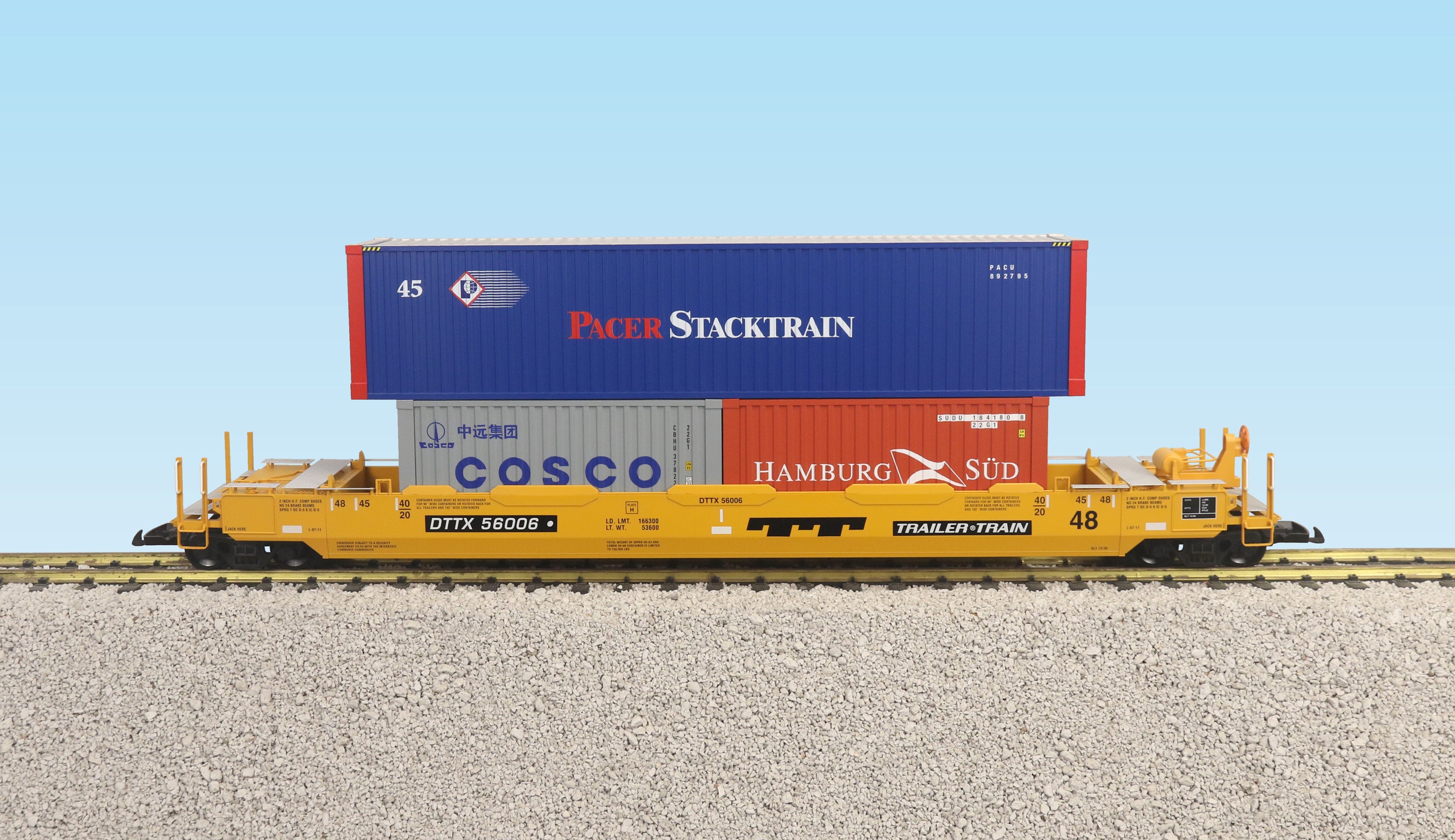 USA Trains R17141 G Trailer Train Intermodal Car with Containers #1 ...
