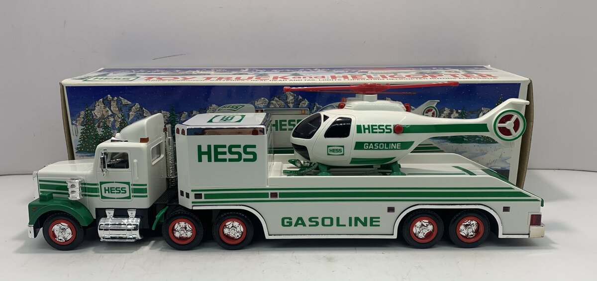 Hess 1995 1:64 Scale Die-Cast 18 Wheeler Truck with Helicopter – Trainz