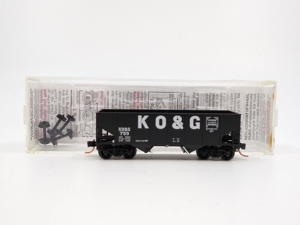 Micro-Trains 05600360 N Kansas Okahoma & Gulf 33' Twin Bay Rib Side Ho ...