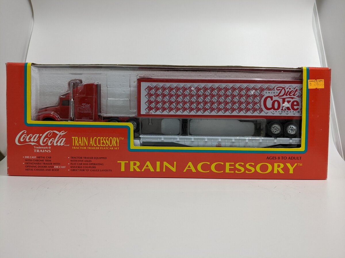 K-Line K666703TT O Gauge Diet Coke Flat Car w/ Tractor Trailer #666703 ...