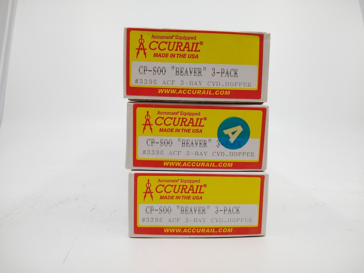 Accurail 3396 HO SOO Line CP ACF 3-Bay Covered Hopper Kits 3-Pack – Trainz
