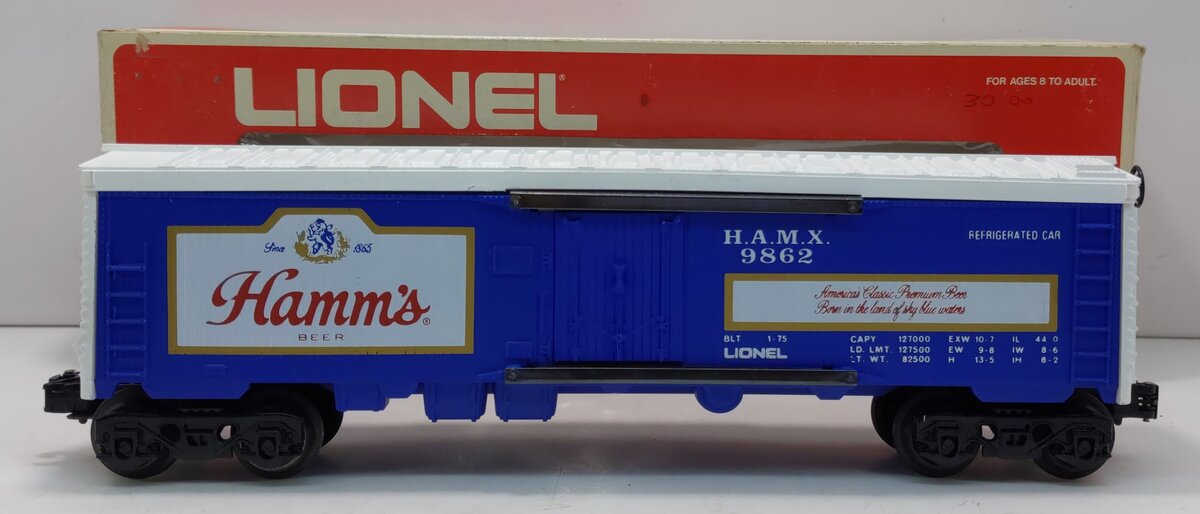 Lionel 6-9862 O Gauge Hamm's Beer Billboard Reefer Car EX/Box – Trainz