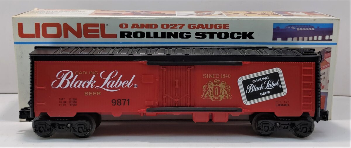 Lionel 6-9871 O Gauge Carling Black Label Beer Billboard Reefer Car NI ...